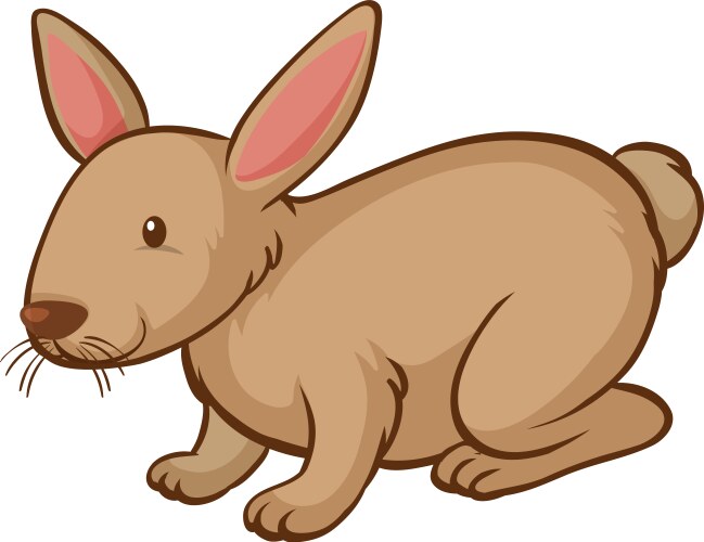 Rabbit sleeping isolated on white Royalty Free Vector Image