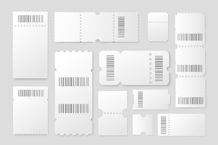 Ticket blank modern white template Royalty Free Vector Image