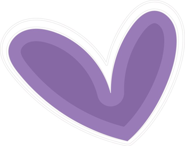Half heart shape Royalty Free Vector Image - VectorStock