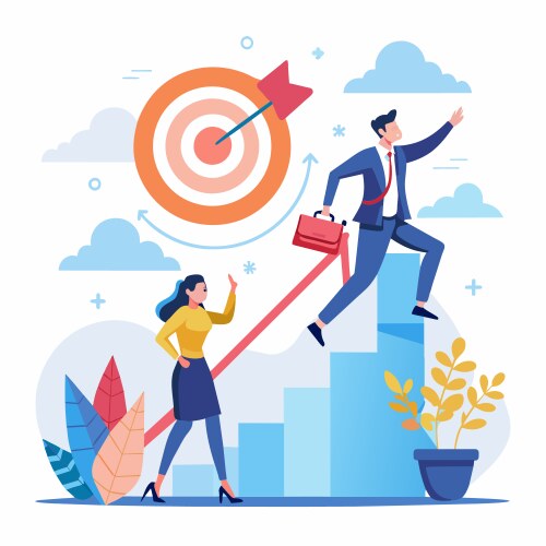 Team achievement teamwork collaborate work Vector Image