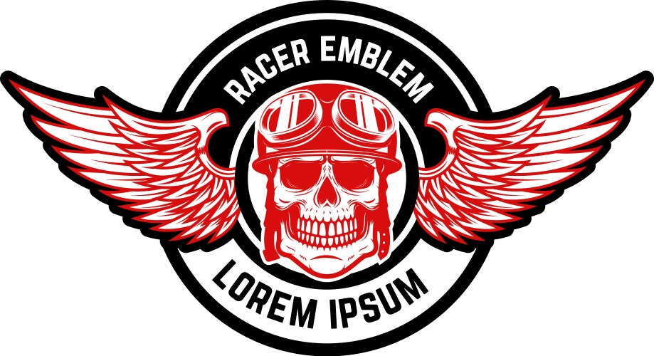 Custom motorcycles emblem template with winged Vector Image