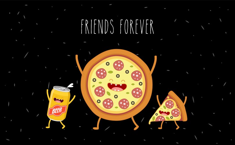 Animated fast food set Royalty Free Vector Image