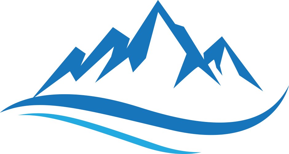 Green mountains flat style isolated Royalty Free Vector