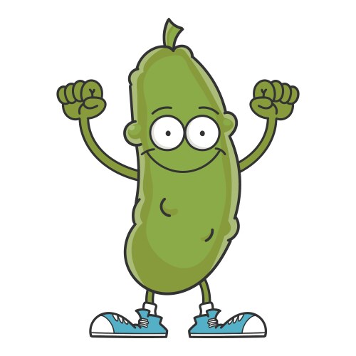 Drunken Pickle Cartoon Royalty Free Vector Image