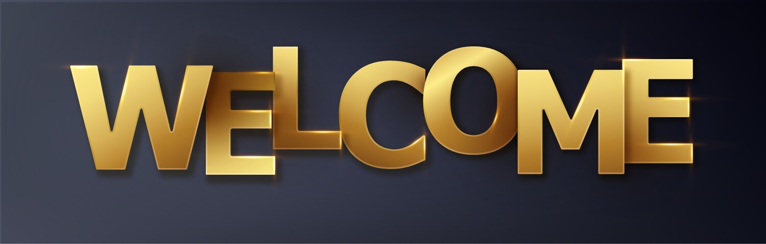 Welcome golden letters bannerwelcome poster Vector Image