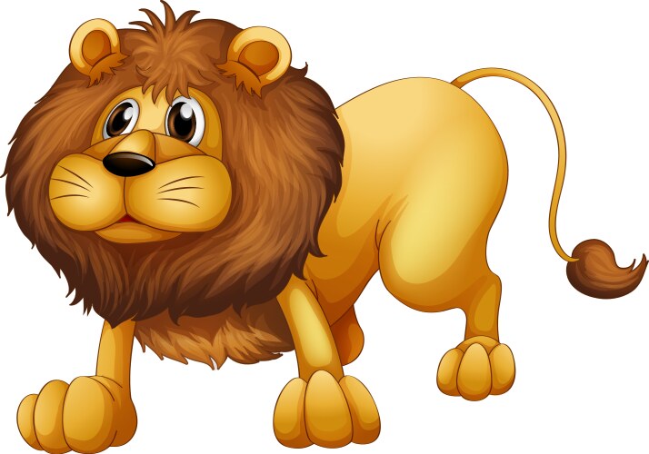 Cartoon happy lion isolated on white background Vector Image