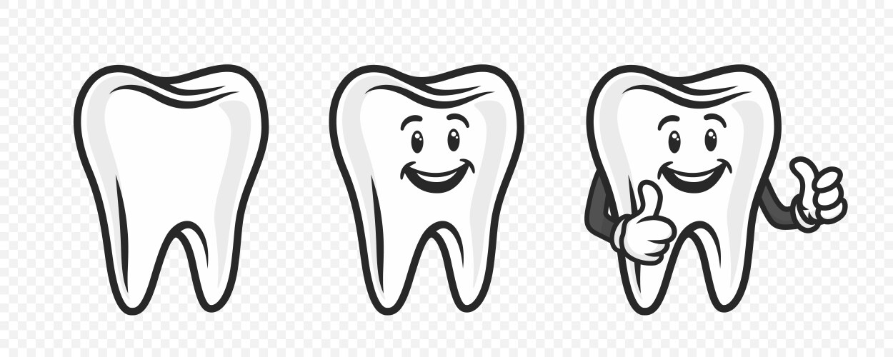 Cute and friendly cartoon tooth character Vector Image