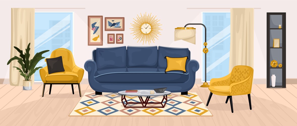 Cartoon apartment interior Royalty Free Vector Image