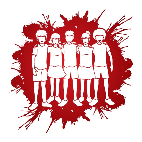 Stop child abuse children with sign board Vector Image