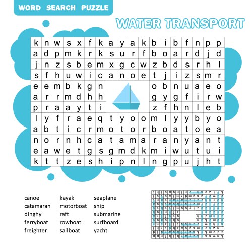Puzzle and coloring activity page - word search Vector Image