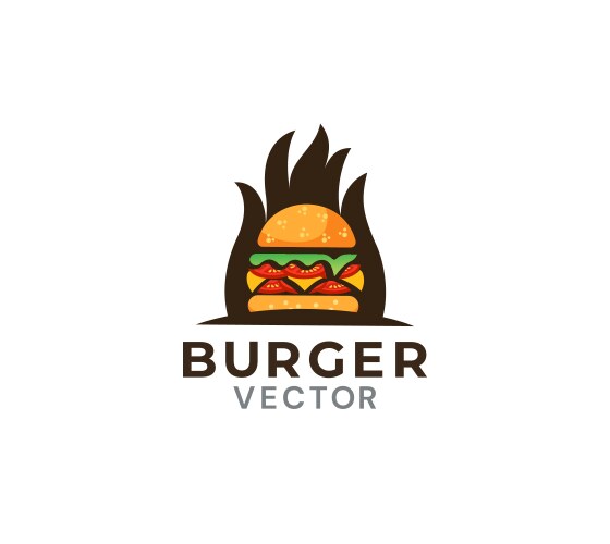 Burger shop logo design Royalty Free Vector Image
