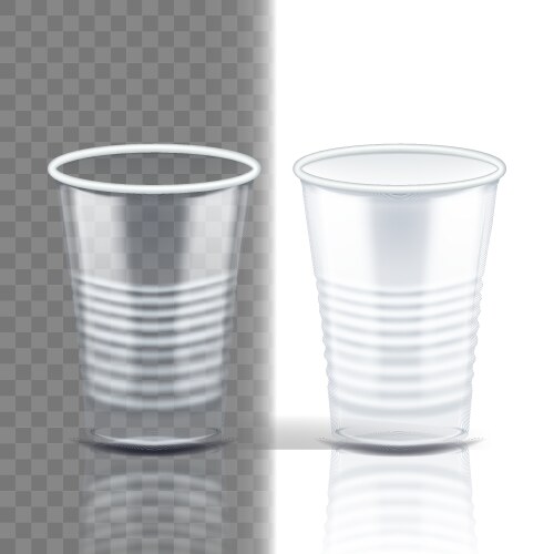 Realistic plastic cups mockup set Royalty Free Vector Image