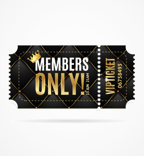 Vip members only logo Royalty Free Vector Image