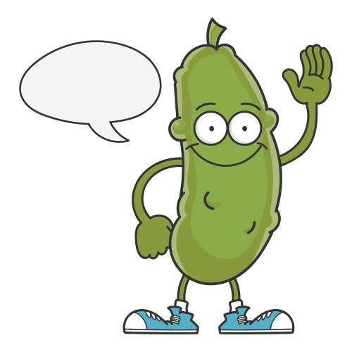 Cartoon happy pickle giving a thumb up Royalty Free Vector