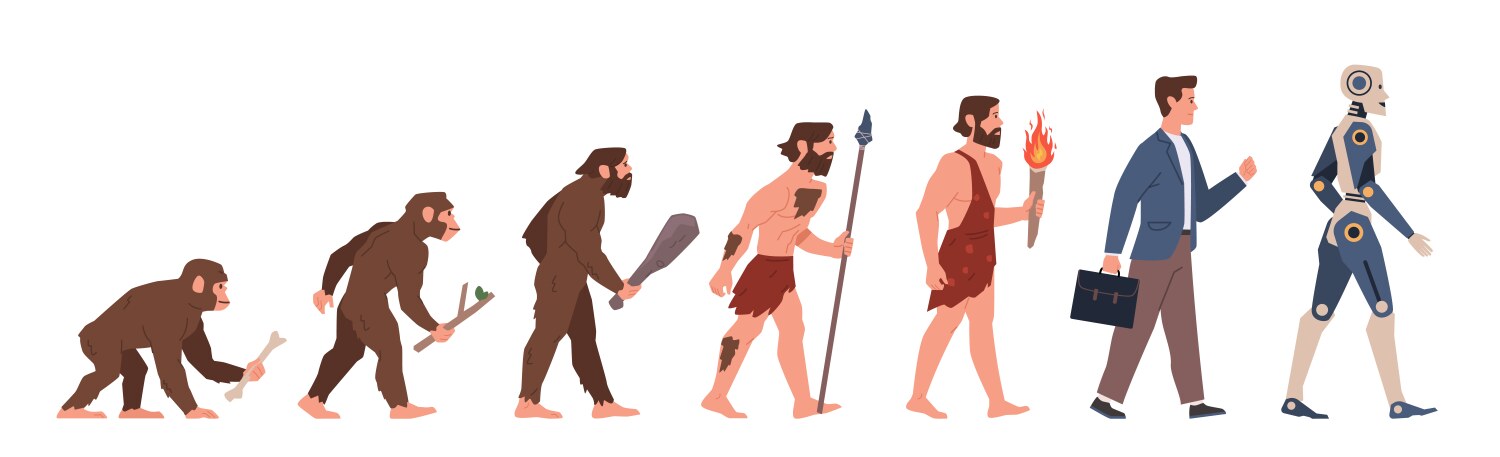 Biology human evolution stages evolutionary Vector Image