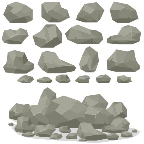 Rock stone set Royalty Free Vector Image - VectorStock