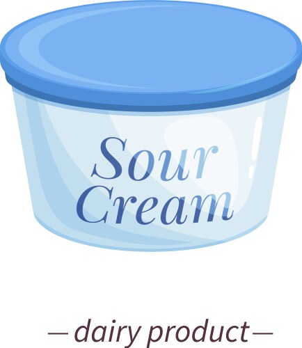 Sour cream in plastic glass Royalty Free Vector Image