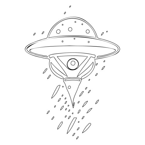 Ufo outline sketch Royalty Free Vector Image - VectorStock
