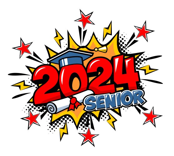 2024 graduate class logo Royalty Free Vector Image