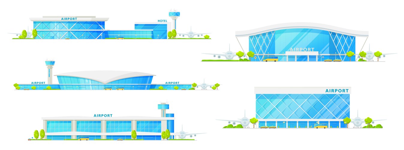 Flat airport Royalty Free Vector Image - VectorStock