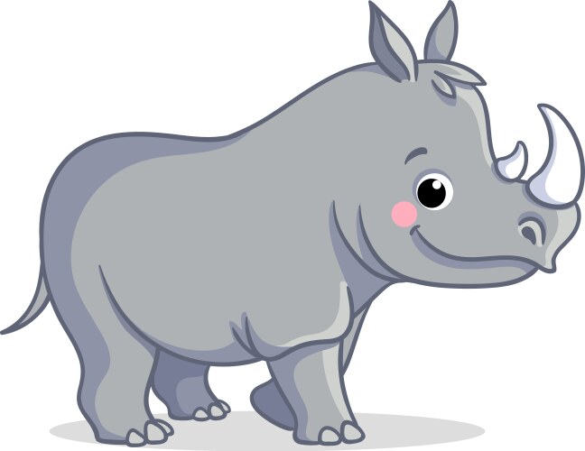 Cute Cartoon Rhino (5824341) – Royalty-Free Vector | VectorStock