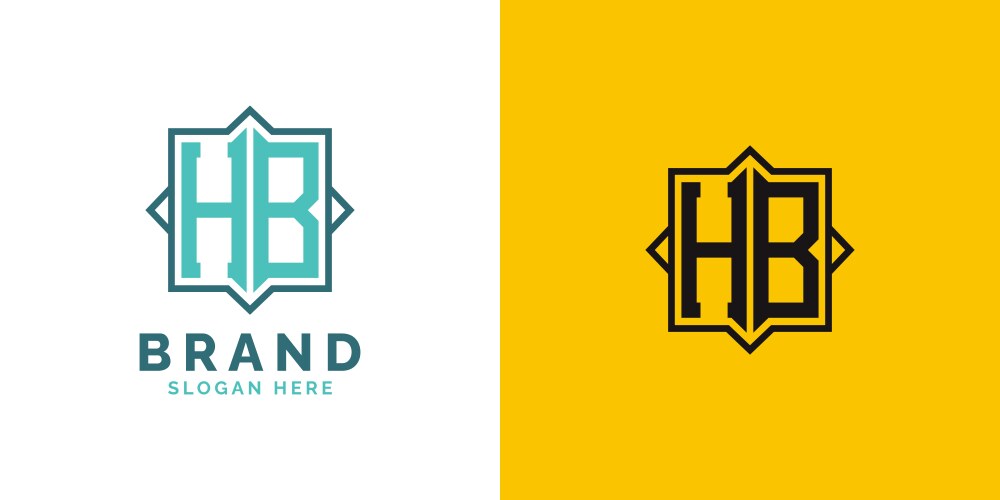 Letter hb logo design luxury hb furniture logo Vector Image