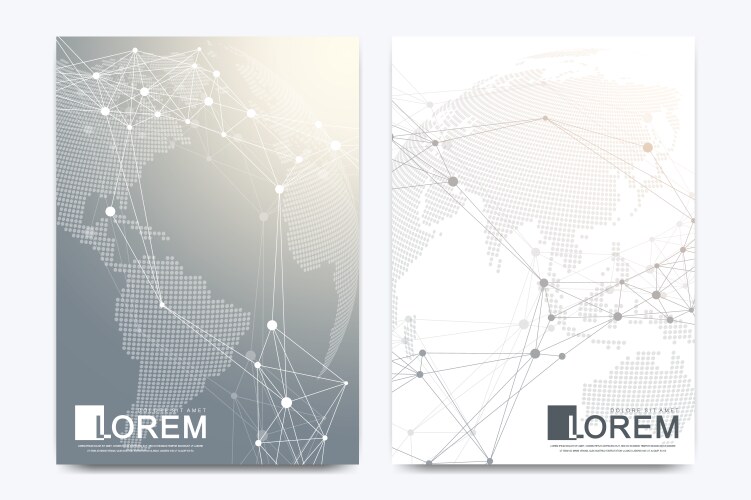 Minimal brochure templates molecule models Vector Image