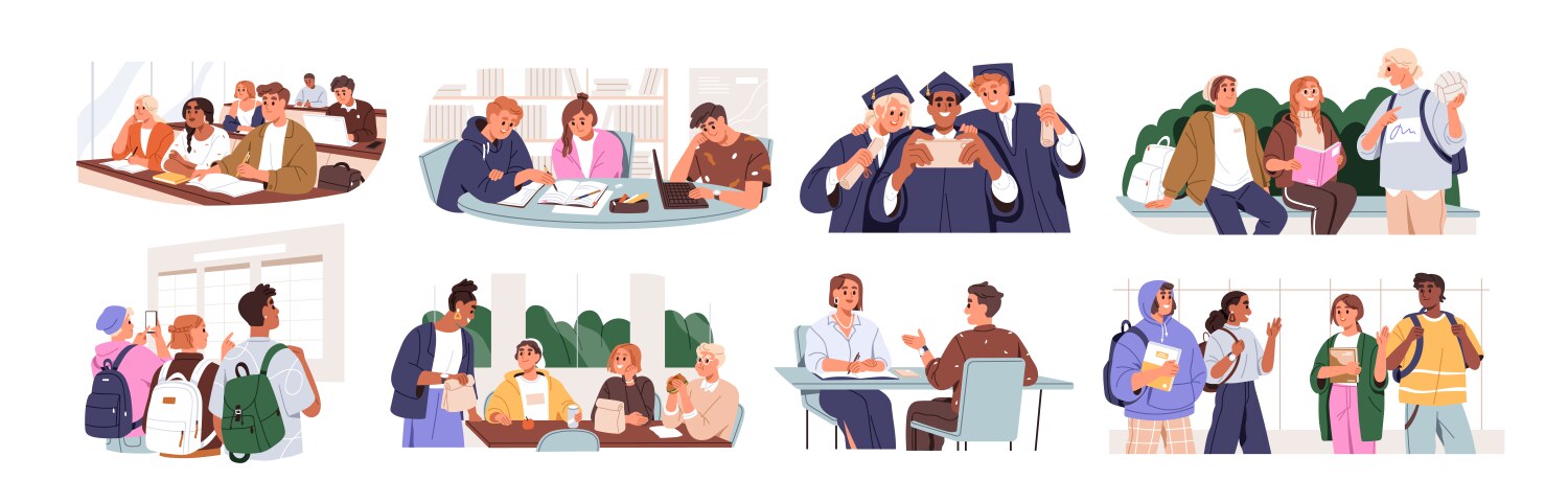 People study set education knowledge concept Vector Image