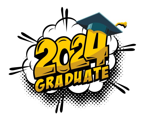 2024 graduate class logo Royalty Free Vector Image