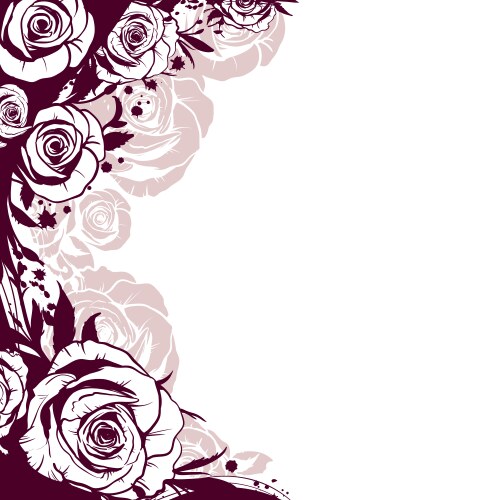 Leaves and flowers of roses Royalty Free Vector Image