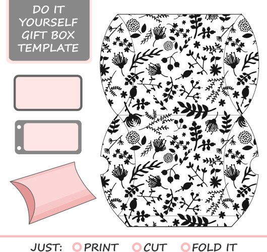 Favor gift box die cut template Royalty Free Vector Image