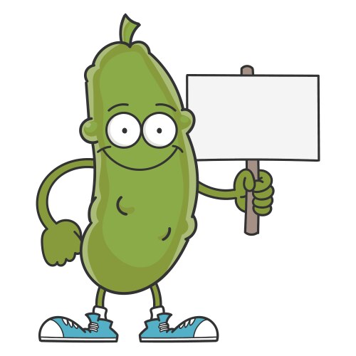 Cartoon happy pickle giving a thumb up Royalty Free Vector