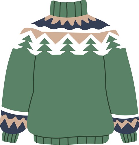 Sweater warm winter clothes Royalty Free Vector Image