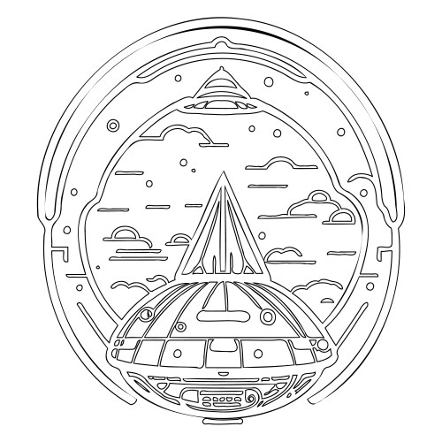 Ufo outline sketch Royalty Free Vector Image - VectorStock