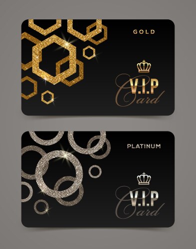 Vip golden and platinum card template Royalty Free Vector