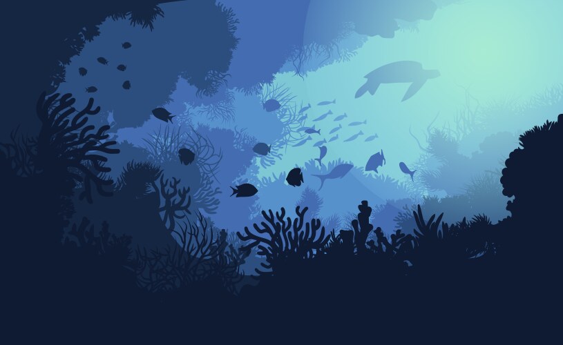 Underwater sea life Royalty Free Vector Image - VectorStock