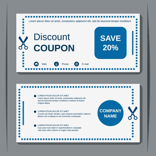 Discount coupon design template Royalty Free Vector Image