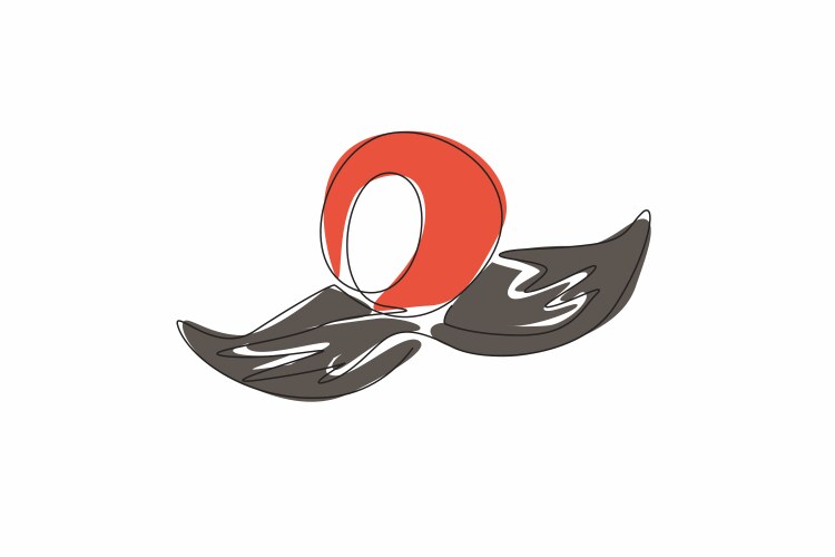 One continuous line drawing of mechanical engine Vector Image