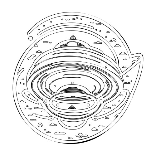 Ufo outline sketch Royalty Free Vector Image - VectorStock