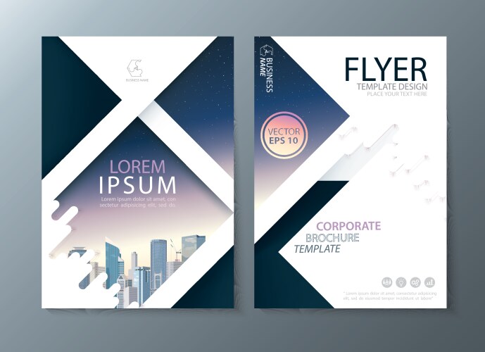 Stylish blue brochure flyer design template Vector Image