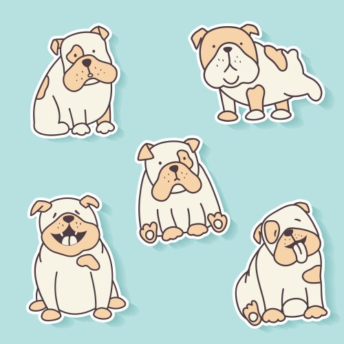 Round dog emblems and stickers Royalty Free Vector Image