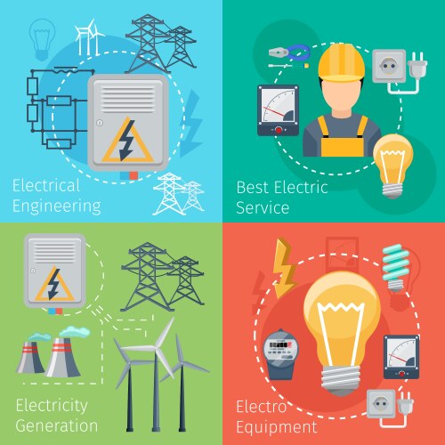 Electricity infographic set Royalty Free Vector Image