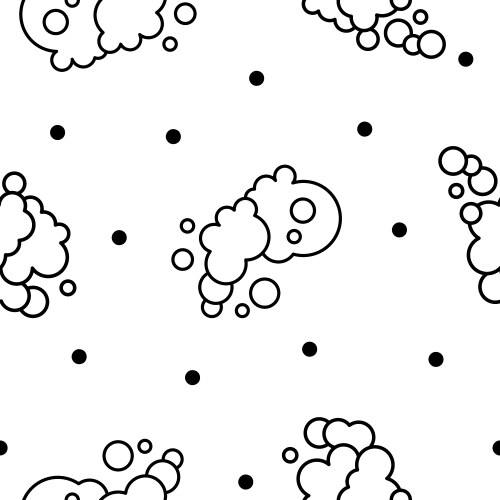 Foam soap seamless pattern coloring page Vector Image