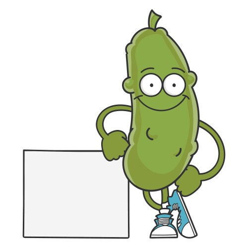 Cartoon happy pickle giving a thumb up Royalty Free Vector