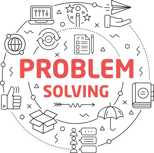 Problem solving decision making concept sketch Vector Image