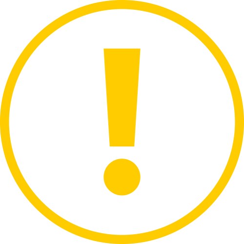 Yellow triangle exclamation mark icon warning sign