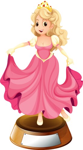 Beautiful princess wearing pink dress and tiara Vector Image