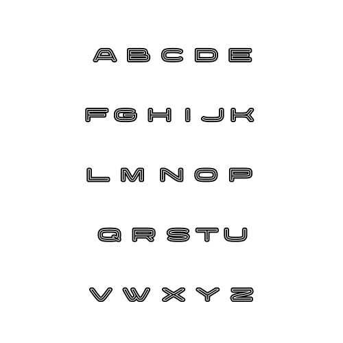 Alphabet set with double outline 1 Royalty Free Vector Image