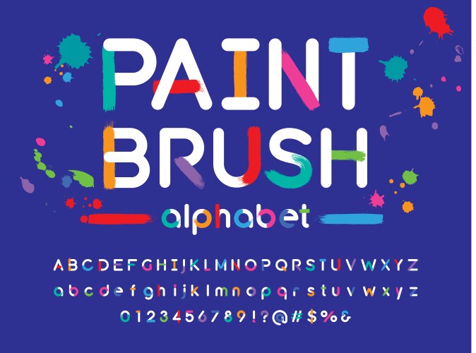 Paint font Royalty Free Vector Image - VectorStock
