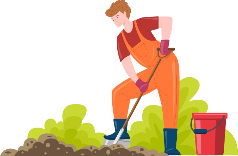 Farmer cartoon character Royalty Free Vector Image